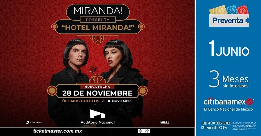 Debido al Éxito, Miranda! Abre Otra Fecha en Auditorio Nacional ... Debido al Éxito, Miranda! Abre Otra Fecha en Auditorio Nacional ...